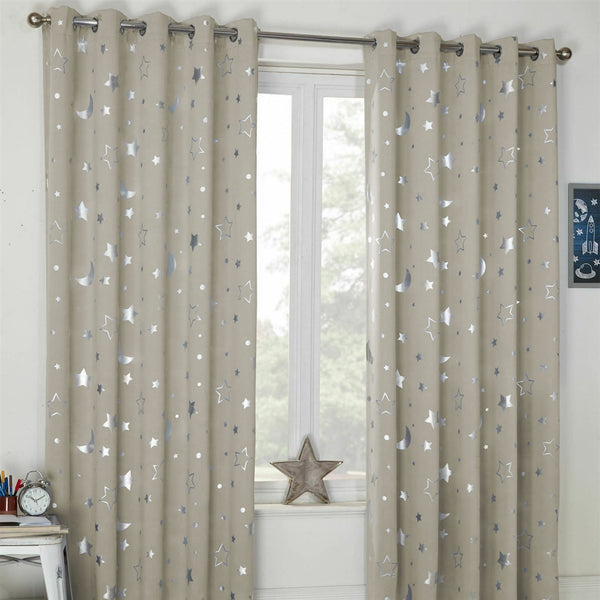 Grey curtains with stars store